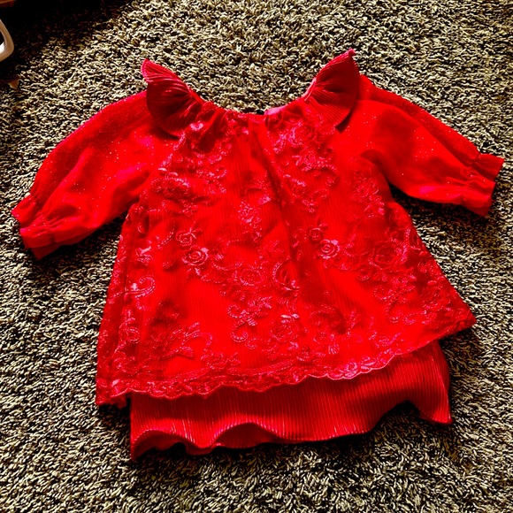 Rare Editions | Dresses | Rare Editions Brandred Roses Lace Layered ...